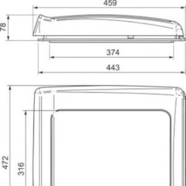 THULE Omnivent kattoluukku, 40 x 40 , valkoinen/translucent
